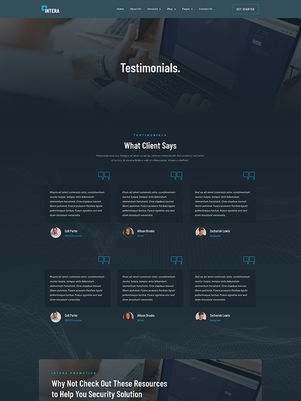 Intera - Cybersecurity Elementor Pro Full Site Template Kit by Rometheme